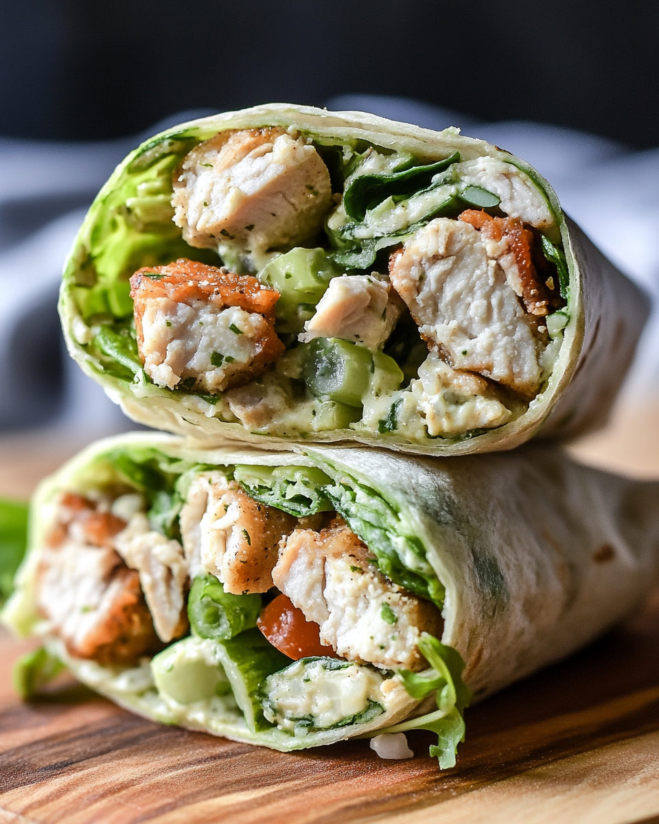 Miso Chicken Caesar Wraps - Yummy Whisk