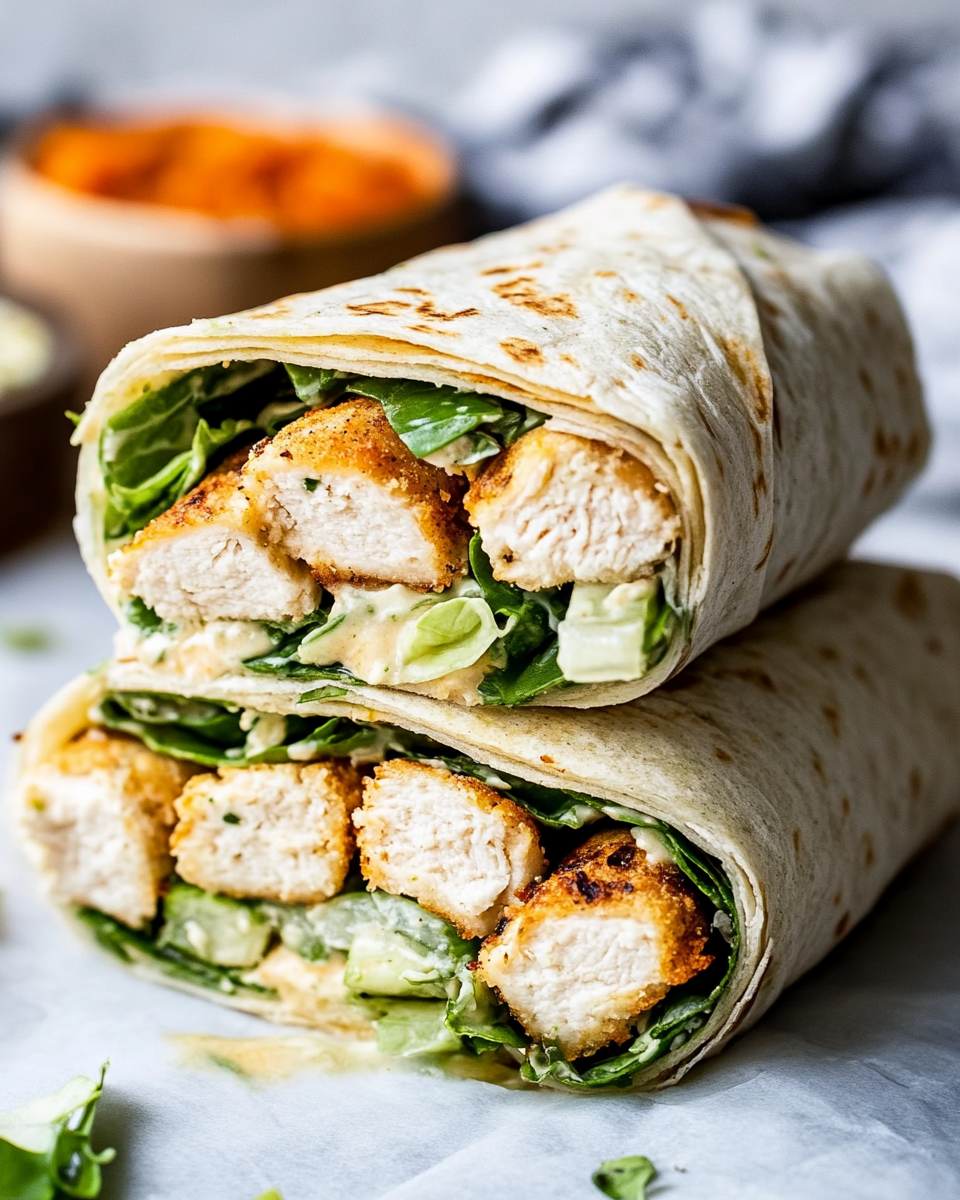 Chicken Caesar Wrap - Yummy Whisk