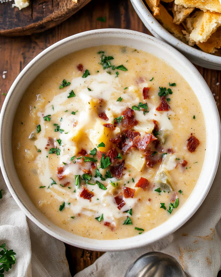 Copycat Outback Loaded Baked Potato Soup - Yummy Whisk