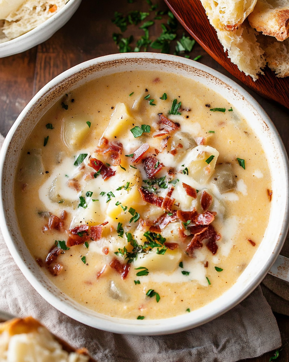 Copycat Outback Loaded Baked Potato Soup - Yummy Whisk