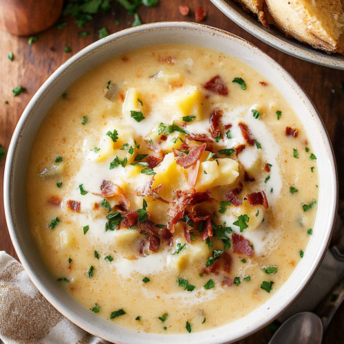 Copycat Outback Loaded Baked Potato Soup - Yummy Whisk