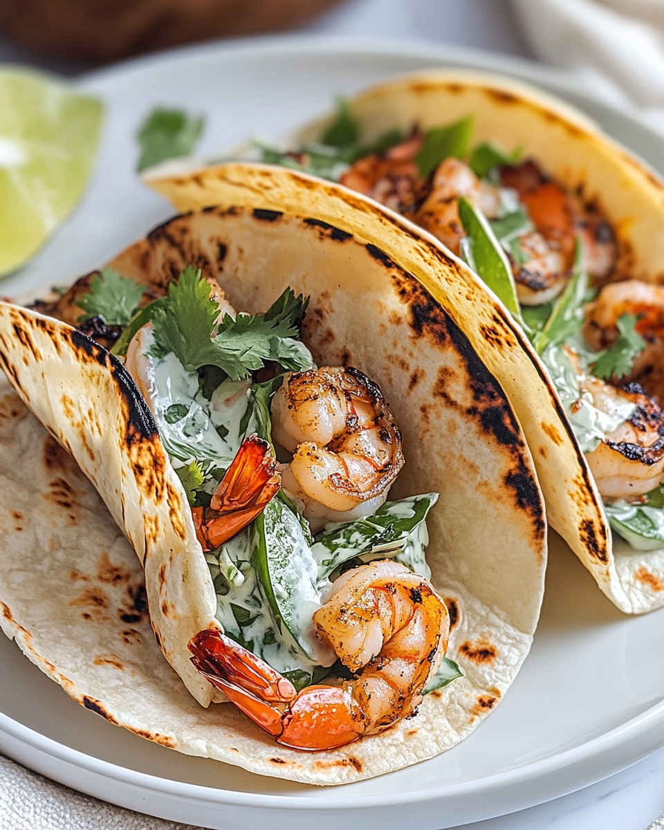 Cilantro Lime Shrimp Tacos - Yummy Whisk